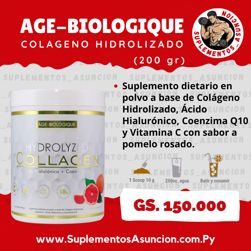 Colágeno Hidrolizado 200Gr polvo [AGE BIOLOGIQUE] – Suplementos Asuncion