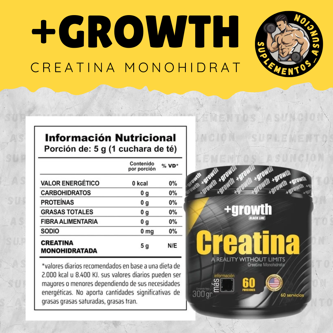 Creatina monohidrata (300gr) [GROWTH] – Suplementos Asuncion