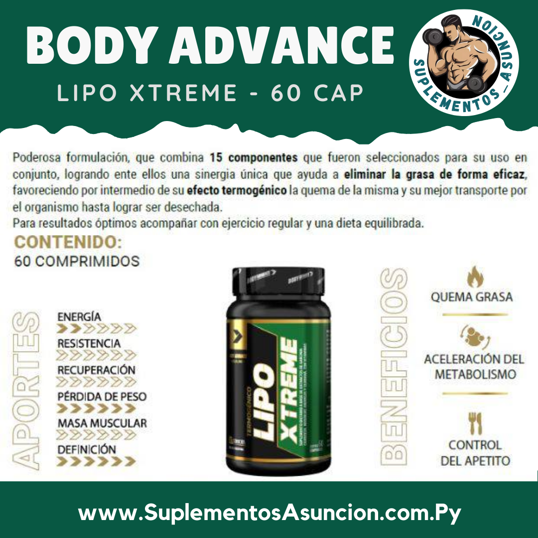 LIPO XTREME 60 Capsulas [BODY ADVANCE] – Suplementos Asuncion