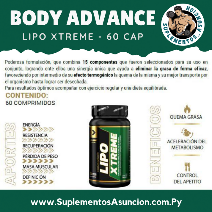 LIPO XTREME 60 Capsulas [BODY ADVANCE] – Suplementos Asuncion