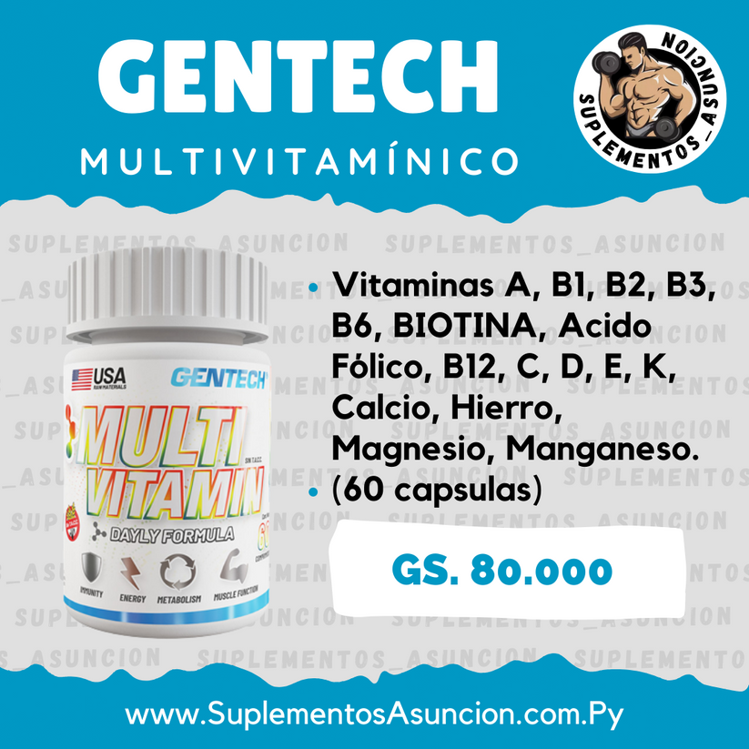 MultiVitaminico (60 comprimidos) [GENTECH] – Suplementos Asuncion