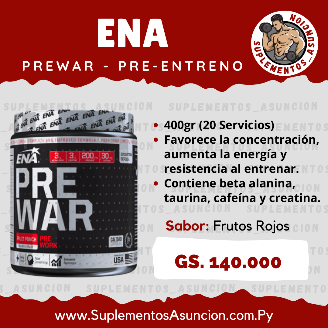 Pre Entreno PRE WAR con cafeina (400 Gr) [ENA] – Suplementos Asuncion