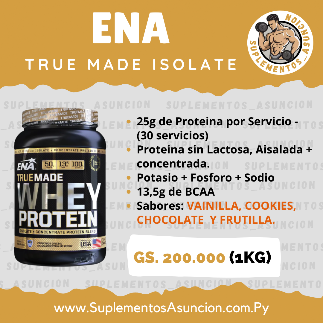 Whey TRUE MADE ISOLATE (1Kg) [ENA] – Suplementos Asuncion